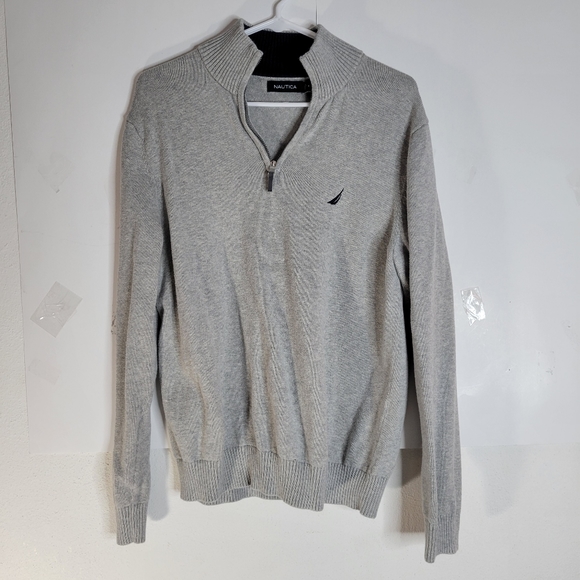 Nautica | Sweaters | Mens Nautica Gray 4 Zip Sweater No Fabric Content ...